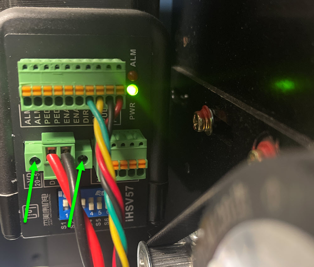 Loosen screws on X Motor